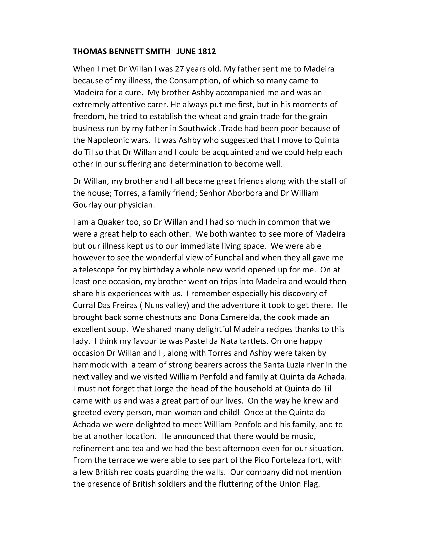 Thomas Bennett Smith – Holy Trinity Church Madeira